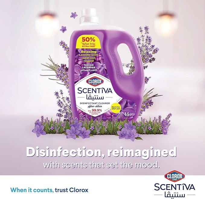 Clorox Scentiva 4.5L Tuscan Lavender | Pack of 4 – Cleaning Superstore