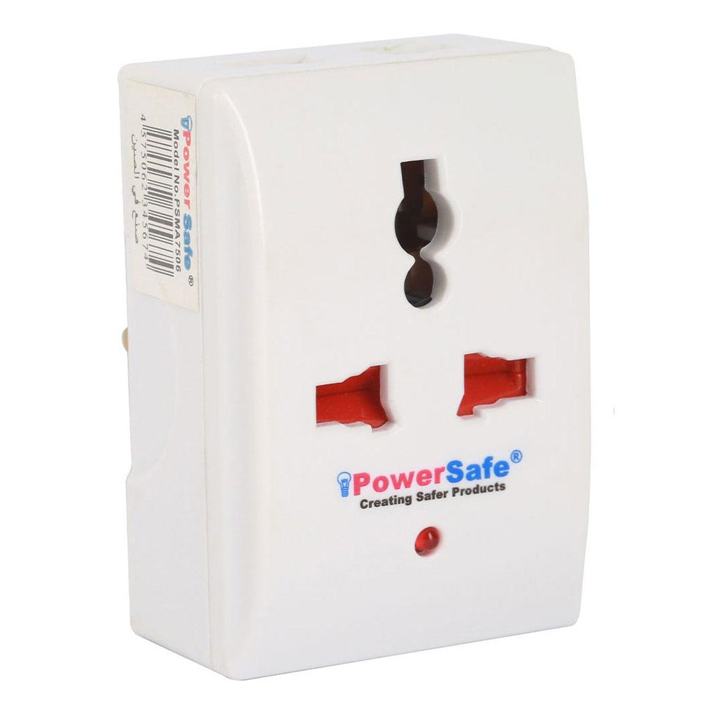 PowerSafe 3 Way Multi Adaptor One Universal Socket and Two 2 Pin Socke ...