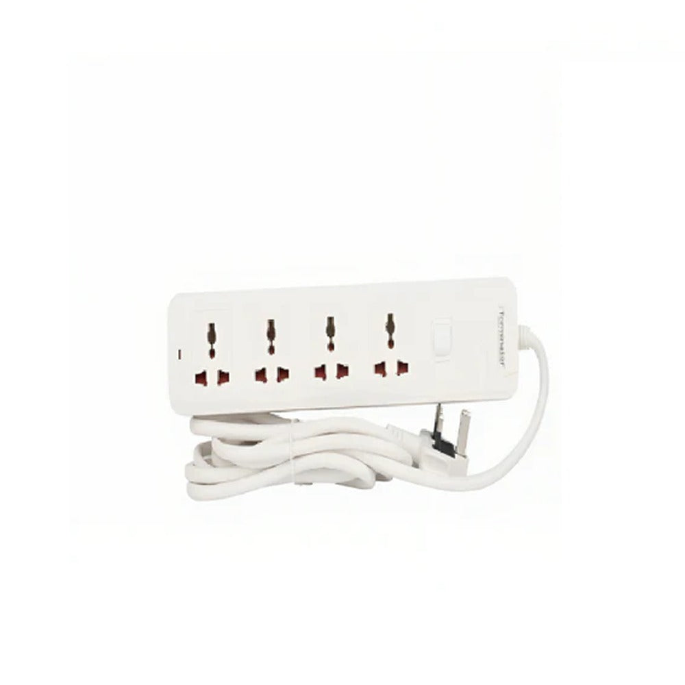 Terminator 4 Way Universal Power Extension Socket With Master Switch,