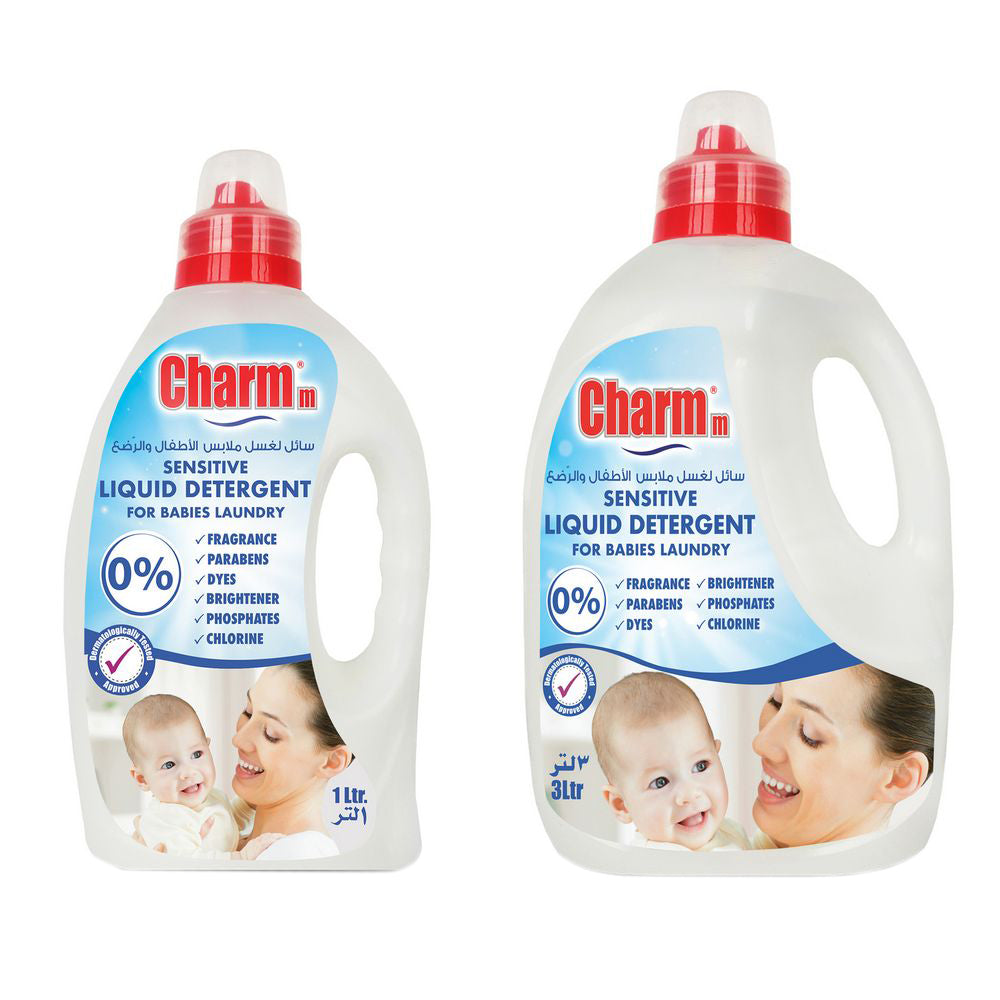 Charmm Sensitive Laundry Liquid Detergent for Babies Laundry 3L+1L